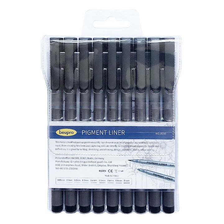 9Pcs/set Pigment Liner Micron Ink Marker Pen For Drawing Sketch Manga ...