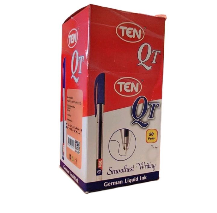 Ten QT Smoothest Writing German Liquid Ink Pen 50 pics Box | Daraz.lk