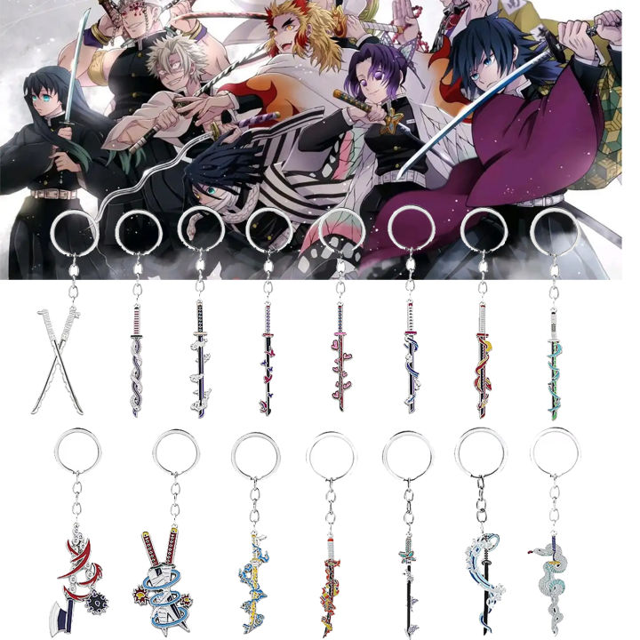 Anime Demon Slayer Sword Keychain Kimetsu no Yaiba Tomioka Giyuu Kochou ...