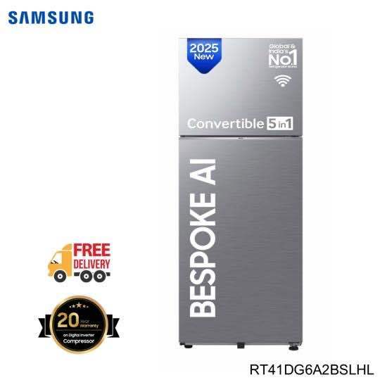 SAMSUNG RT41DG6A2BSLHL 396 Litres Bespoke Double Door AI WiFI ...