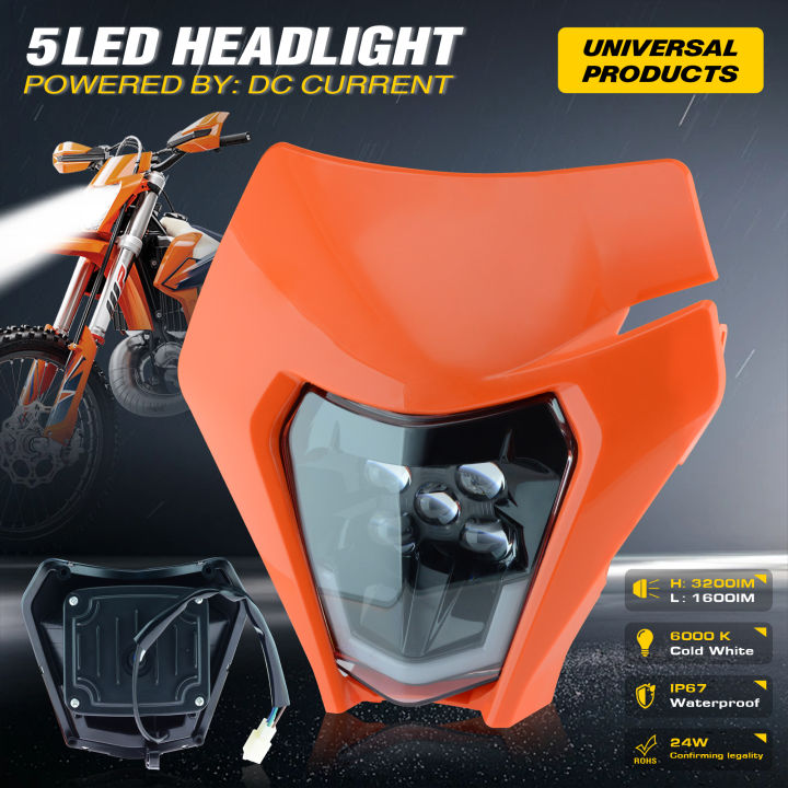 Powerzone Motorcycle LED Headlight Plate for KTM EXC XC SX MX XC 125 ...
