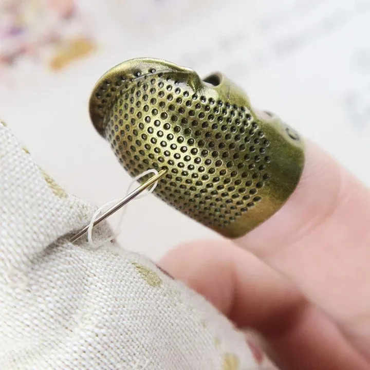 2pc Antique Bronze Adjustable Embroidery Thimble with Ring Needle Press ...
