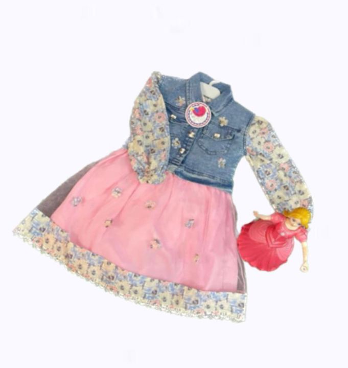 Barbie frock for kids girls( 2 piece) | Daraz.pk