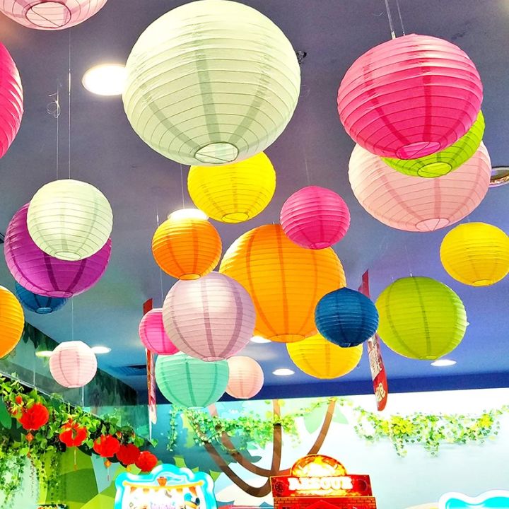 Multicolor Chinese Paper Lanterns 15-20-25-30-35-40cm for Wedding Event ...
