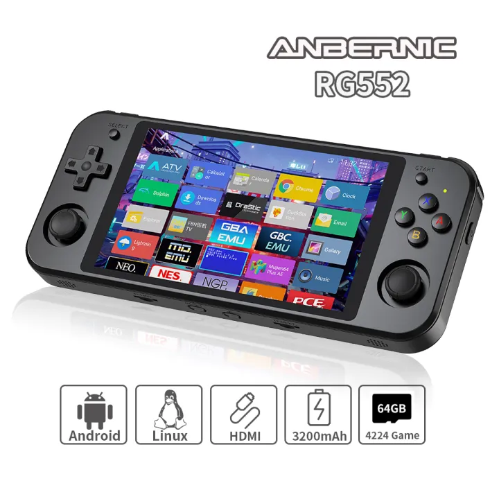 ANBERNIC RG552 Handheld Game Console 5.36‘’ IPS Screen Android Linux ...
