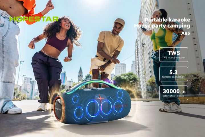 Hopestar A85 High Power Outdoor Party Speakers with Wireless Mic (400W ...