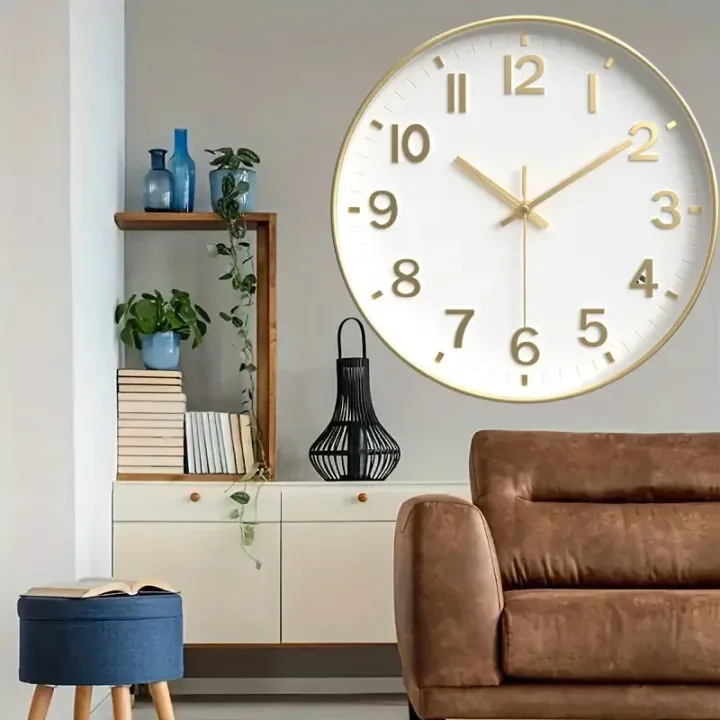 12 Inch Simple Fashion Wall Clock Mute Does Not Tick Round Three ...