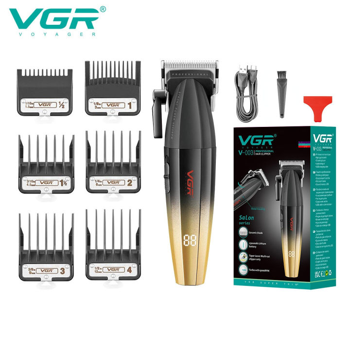 VGR Hair Clipper Professional Hair Trimmer 9000 RPM Barber Hair Cutting Machine Digital Display ...