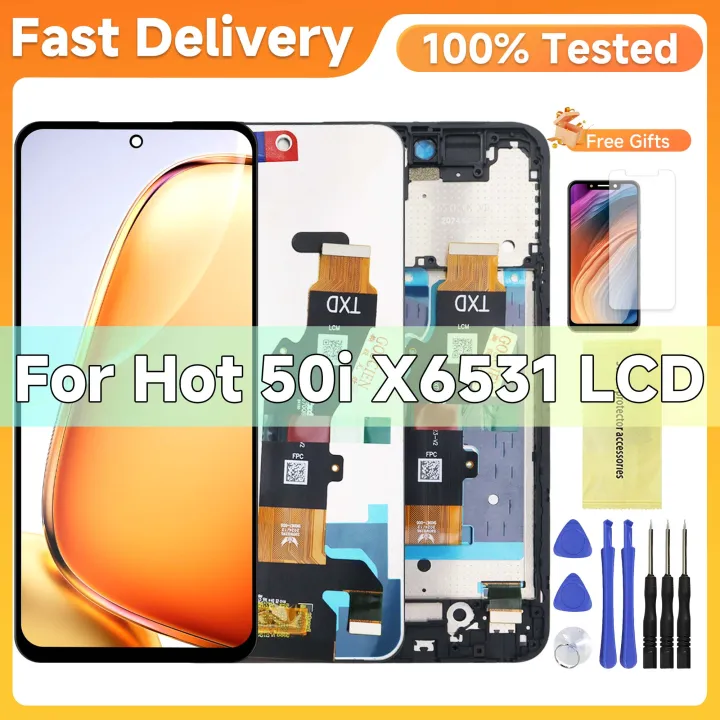 100% Tested LCD for Infinix Hot 50i X6531 X6531B Display Touch Screen ...