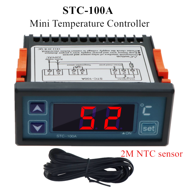 STC-100A Mini Temperature Controller 220V Digital Thermostat Cooling ...