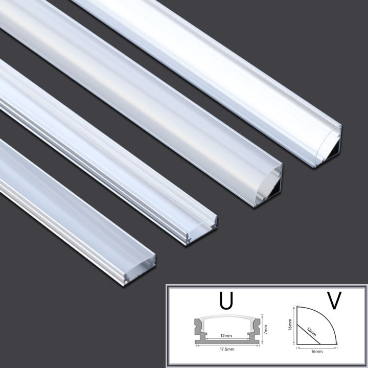 1-24Pcs/Lot 50cm Perfil Aluminio Led Corner Aluminium Profile Channel ...
