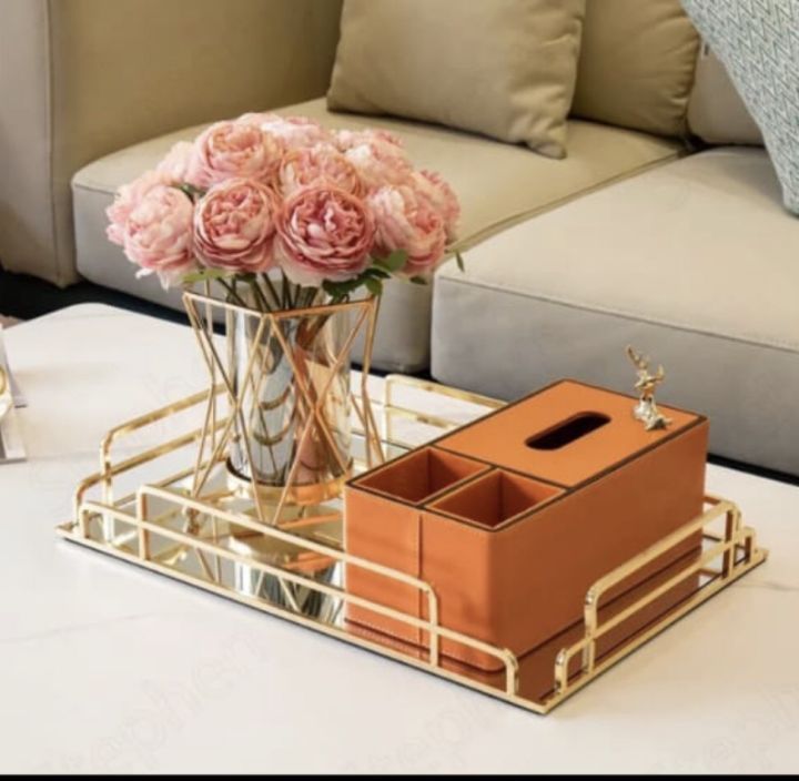 Luxury design racktangle shape new serving tray | Daraz.pk
