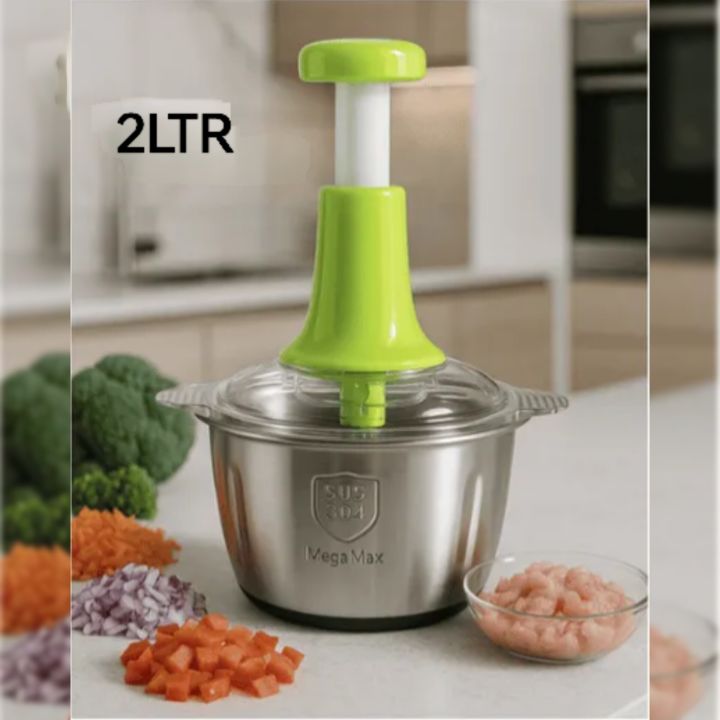 Stainless Steel Multifunctional 2LTR Hand Push Chopper – Manual ...
