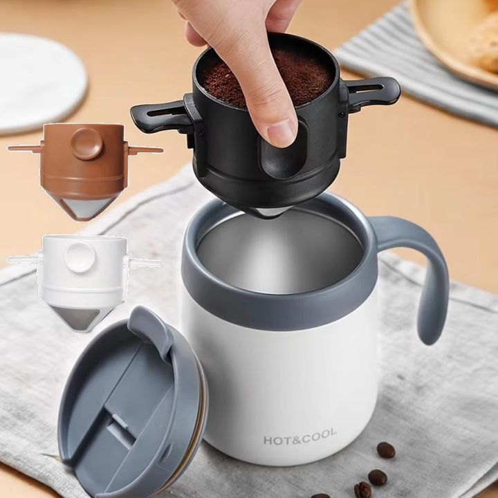 1/3pcs Folding Coffee Maker Filters Pour Over Dripper Set Stainless ...