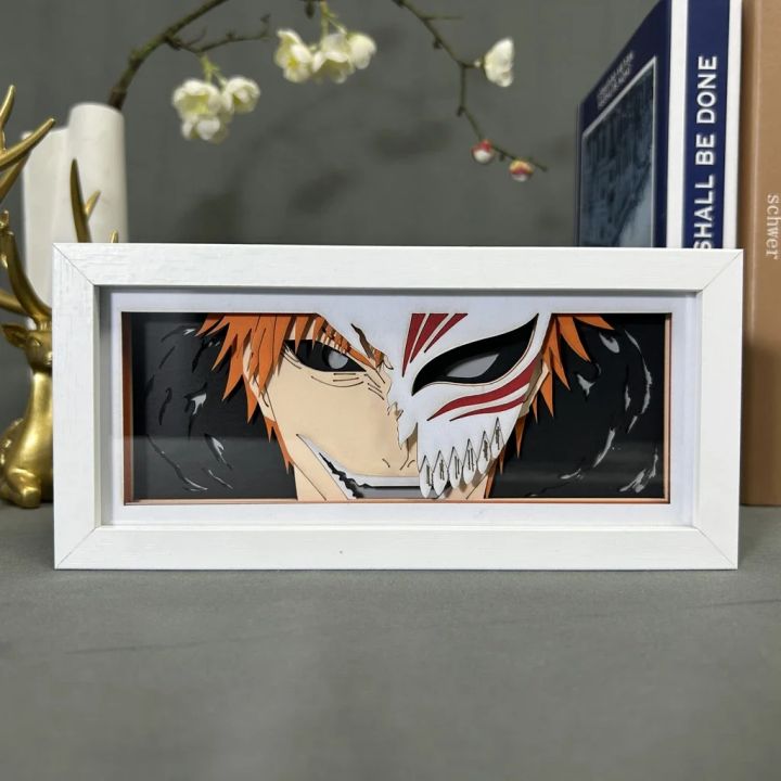 Anime Led Light Bleach Lamp For Room Decor Paper Cut Shadow Box ...