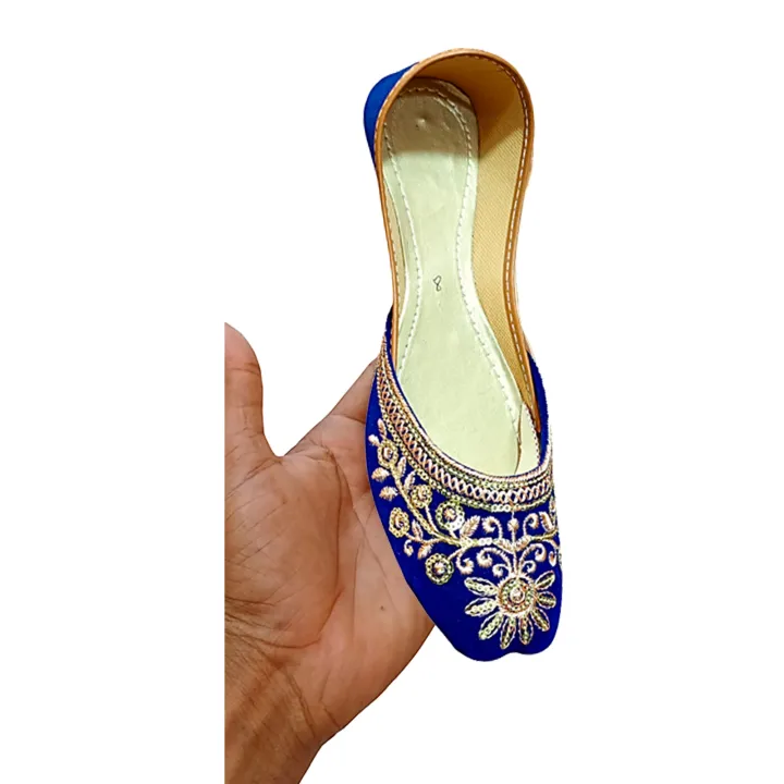 Stylish Blue Khussa Traditional Design Embroidery Fancy Stylish Multani ...