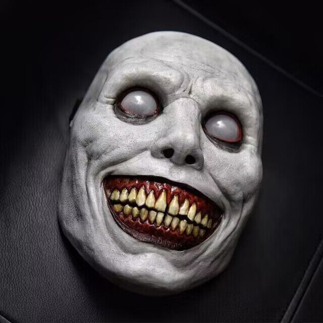 Scary Halloween Mask with White Eyes Evil Devil Mask Smiling Demons ...