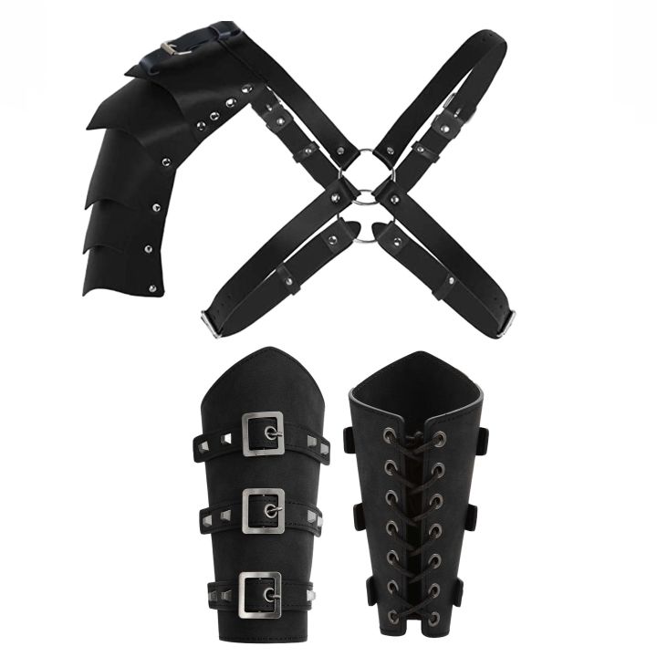 Medieval Retro Suit Knight Shoulder Pads Viking Style Warrior Wrist ...