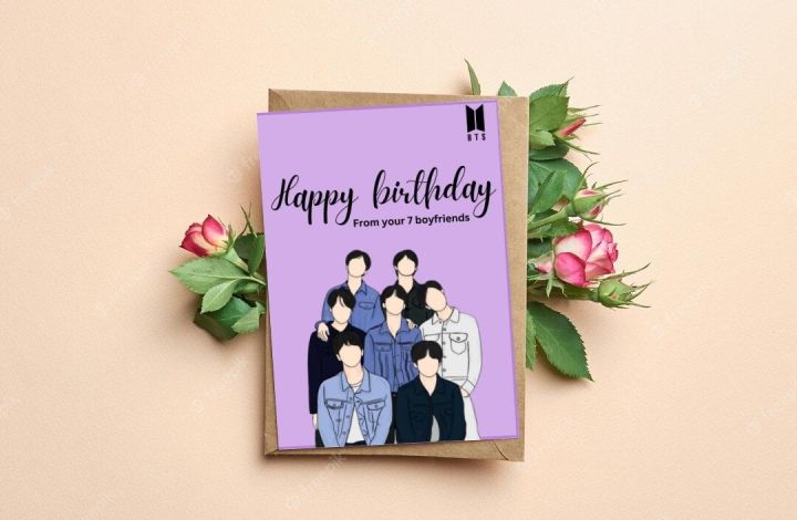 kpop BTS birthday greetings card | happy birthday BTS greeting card ...