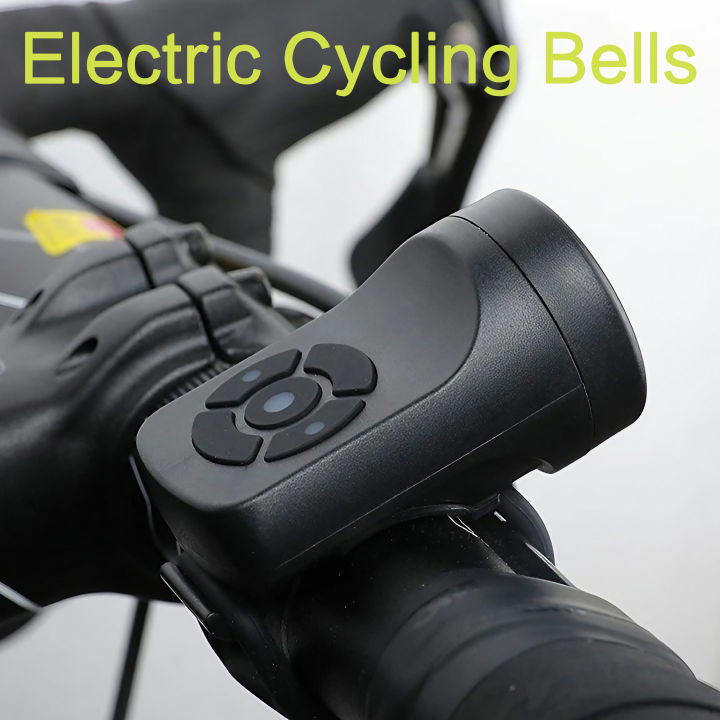 Bicycle Electric Horn Black ABS USB Rechargeable Bicycle Cycling Bell ...