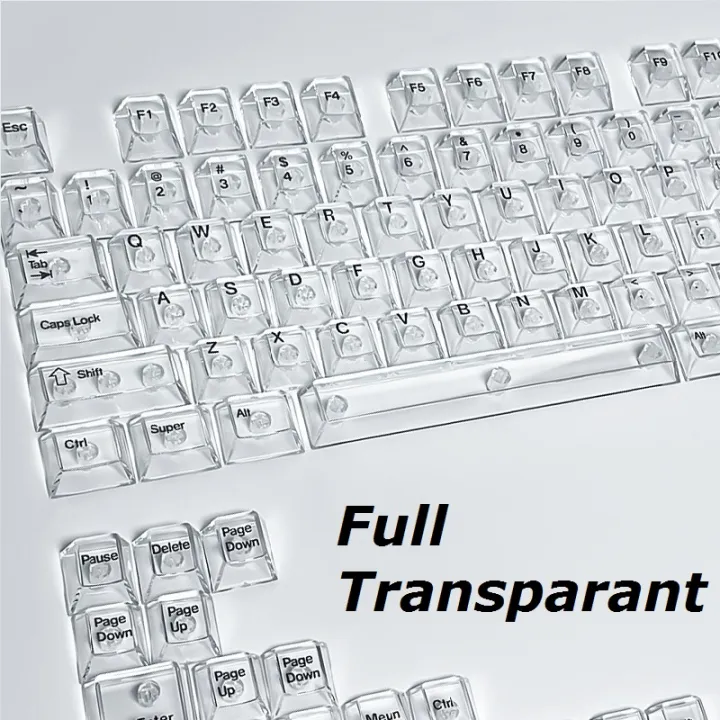 Full Sets Transparent Keycaps for Mechanical Keyboard Front/Side/None ...