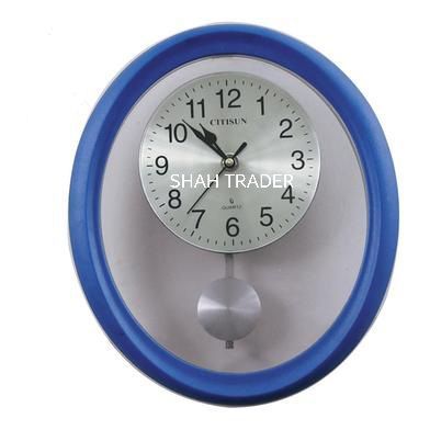 Moving pendulum Wall Clock - Blue and Silver - C9/A Watch | Daraz.com.bd