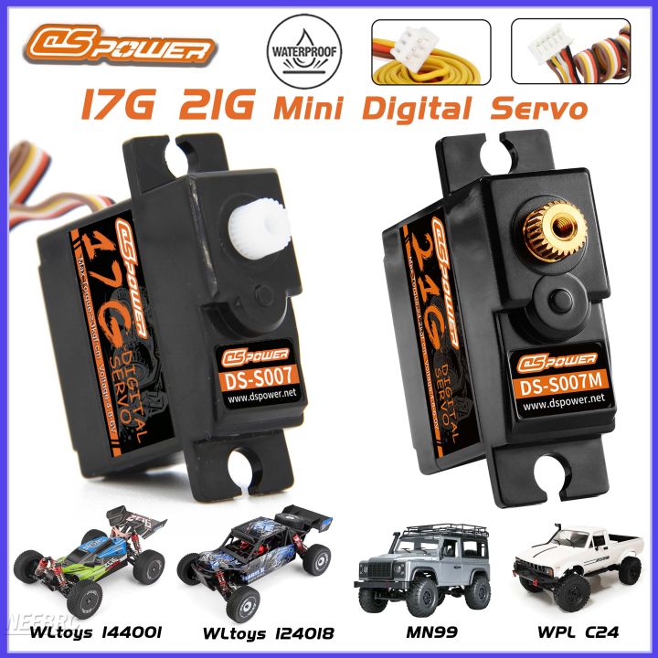 DSPOWER 17g 21g Servo Metal/Plastic Gear Mini Digital Waterproof for 1/14 1/16 1/18 Micro RC Car ...