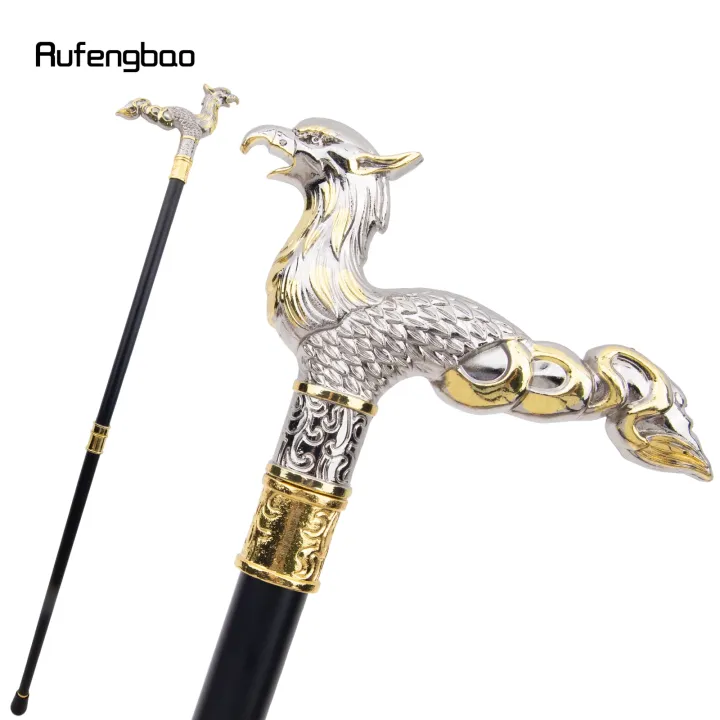 Golden White Phoenix Long Tail Walking Cane Fashion Walking Stick ...