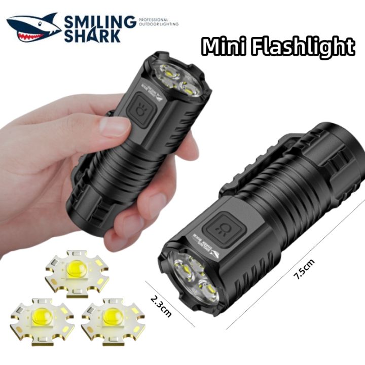 Smiling Shark SD7174 Mini Plastic Flashlight, Rechargeable LED ...