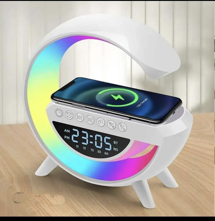 Led RGB Seven Colour Wireless Charging Speaker Model BT-3401 Plus With ...
