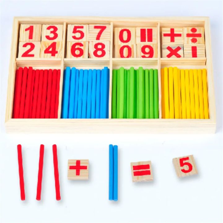 Children Learning math Wooden Educational Toys Digital Stick Montessori ...
