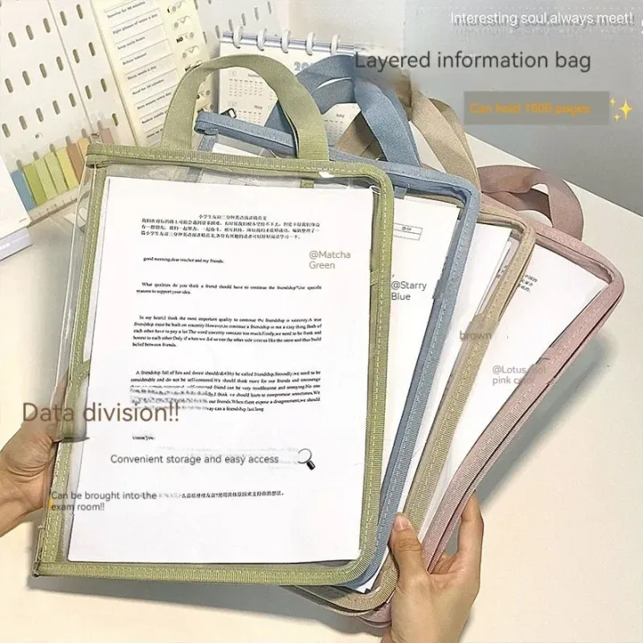 A4 Pocket Folders, Portable Organ Bag Paper Holder Storage Book Pencil ...
