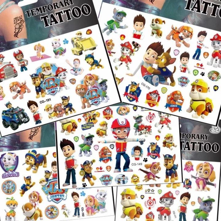 Paw Patrol Water Transfer Stickers Anime Peripherals Tattoo Stickers ...