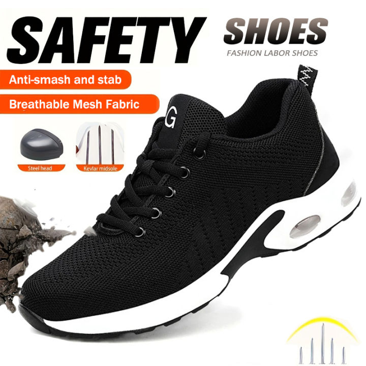 Steel Toe Safety Shoes Men Women Security Protection Work Shoes ...