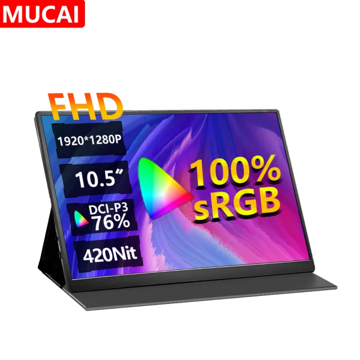 MUCAI 10.5 inch 1280P Ultra Portable Monitor 16:10 IPS 60Hz game screen 100% sRGB 420Cd/m ² ...