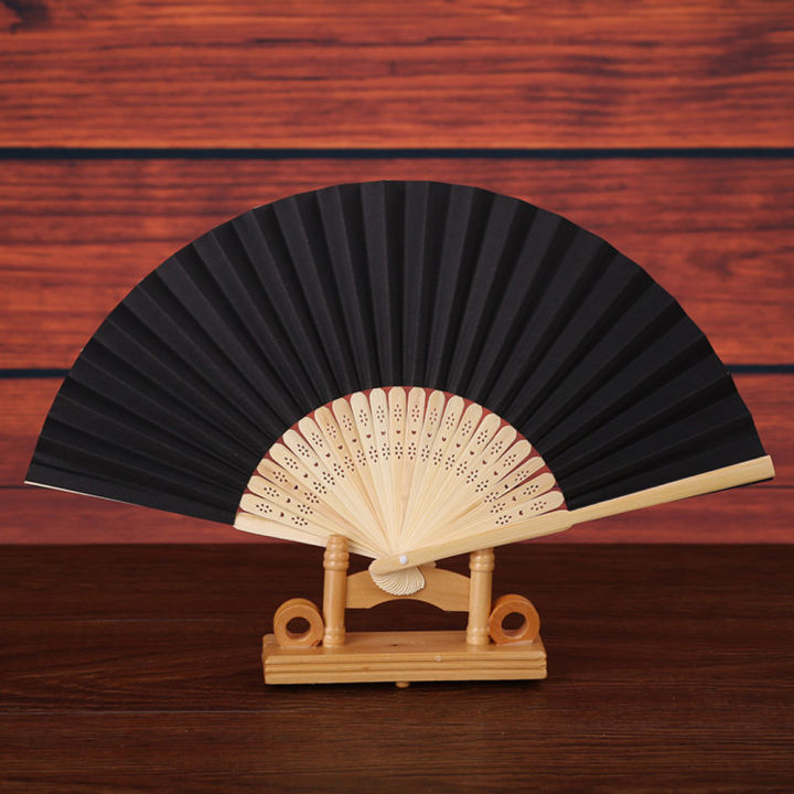 Folding Fan Hand Silk Cloth DIY Chinese Folding Fan Wooden Bamboo ...