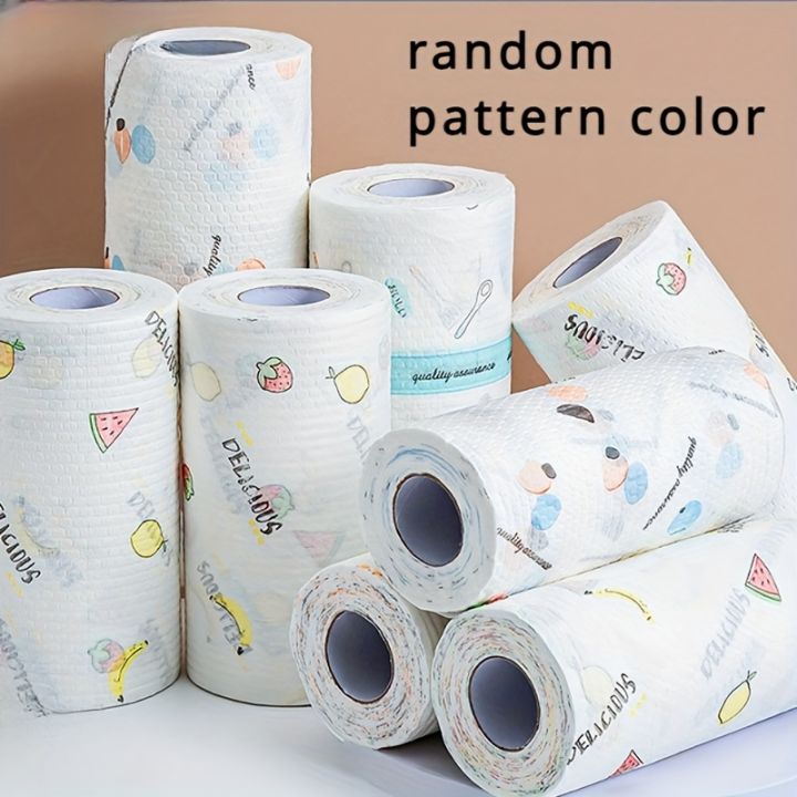 1 roll 50 sheets, Lazy Rag, Disposable Kitchen Paper Towel, Washable ...