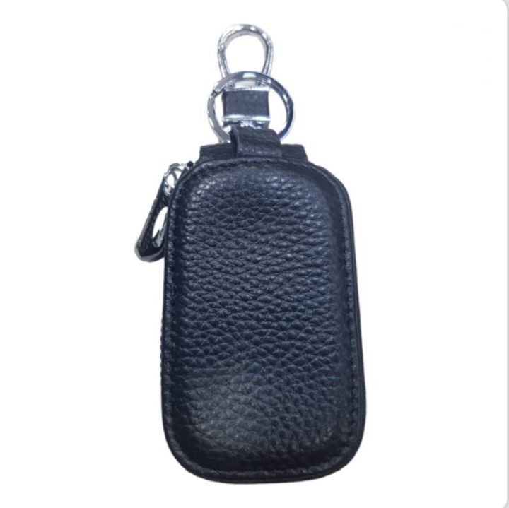 Men Women Fashion Leather Zipper Car Key Holders Transparent Window Key ...