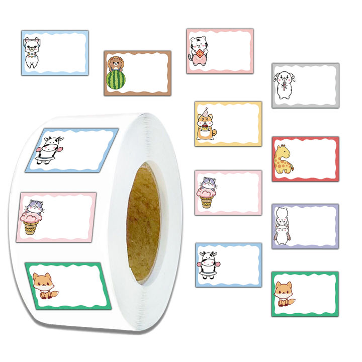 500PCS Animal White Background Name Stickers Cartoon Stickers Self ...
