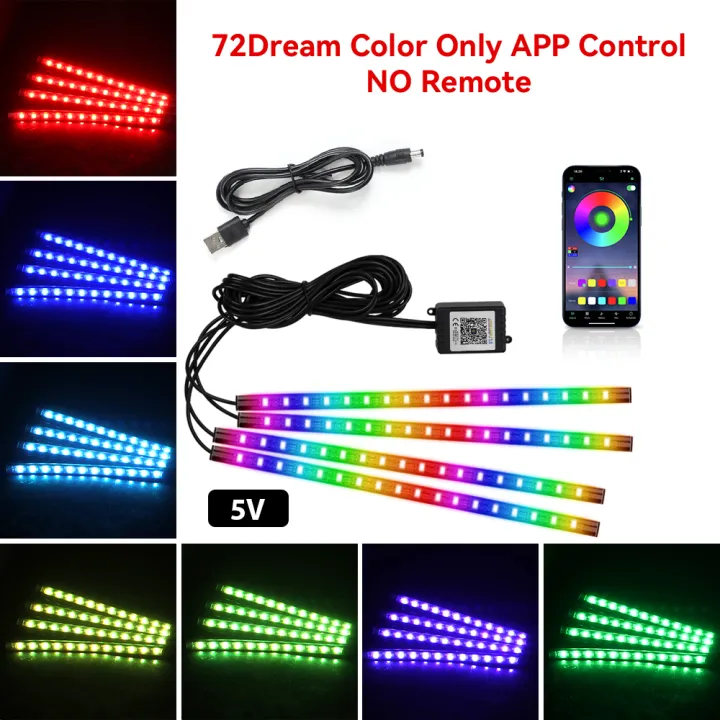 Car Interior Ambient Foot Strip Light Kit New LED Backlight USB Cig ...