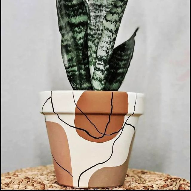 Aesthetic plant pot, customised clay plant pot | Daraz.pk