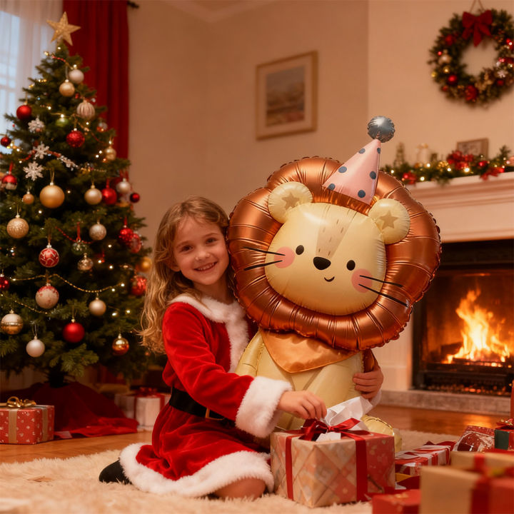 Standing Lion Aluminium Foil Balloon for Jungle Animal Theme Kids ...