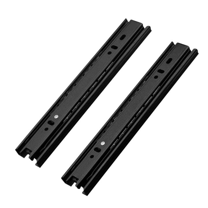 Drawer Rail Black Cold Rolling Steel 3-Way Drawers Slide Three Section ...