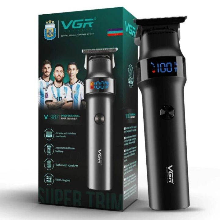 VGR V-987 Professional Digital Display Turbo function 7000RPM Zero Gapped Cordless Pro Self ...