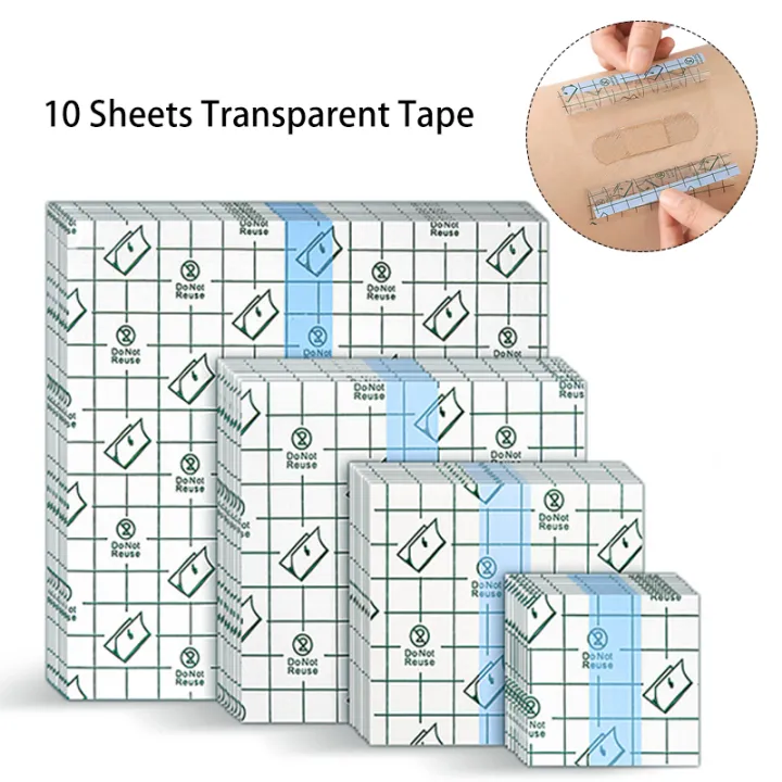10Sheets Waterproof Transparent Tape PU Film Medical Adhesive Plaster ...