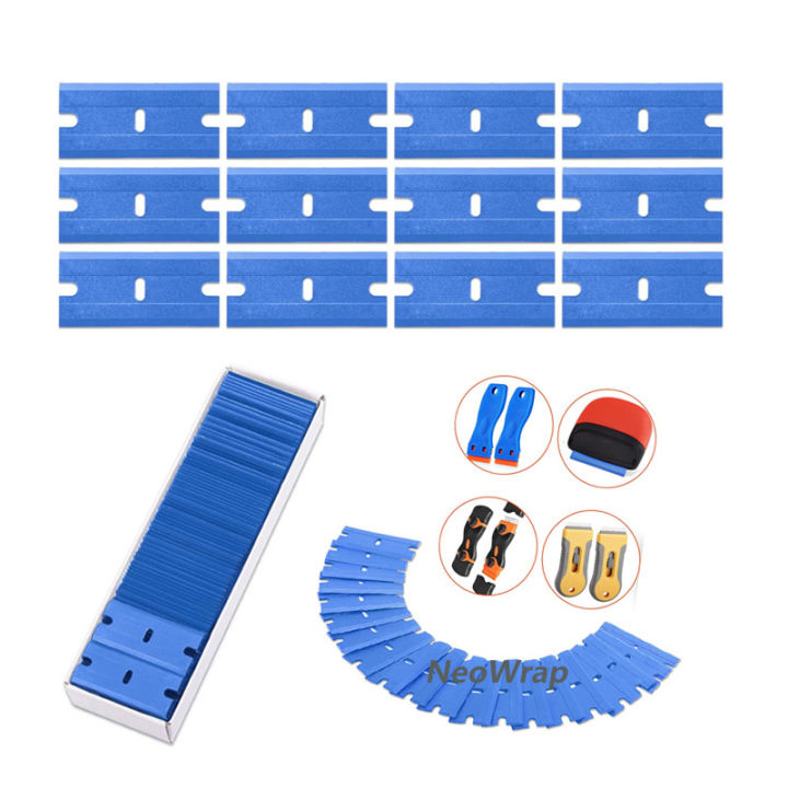 100Pcs Car Wrap Sticker Squeegee Label Clean Razor Glue Remover Window ...