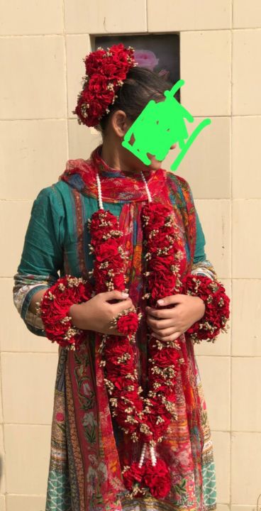 Bridal Groom Jewellary set Mala 2 hand gajra 1 ring 1 Hair Gajra for ...