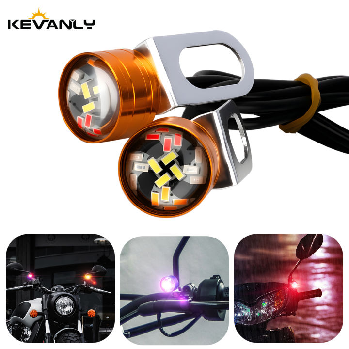 1Pair Motorcycle Mini Eagle Eye 5 Color Flash Strobe Light Daytime ...
