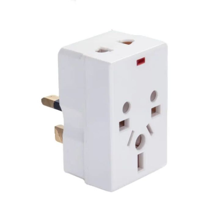 POKA Fused Premium Quality Universal Multi Socket Adapter 3 pin Flat to ...