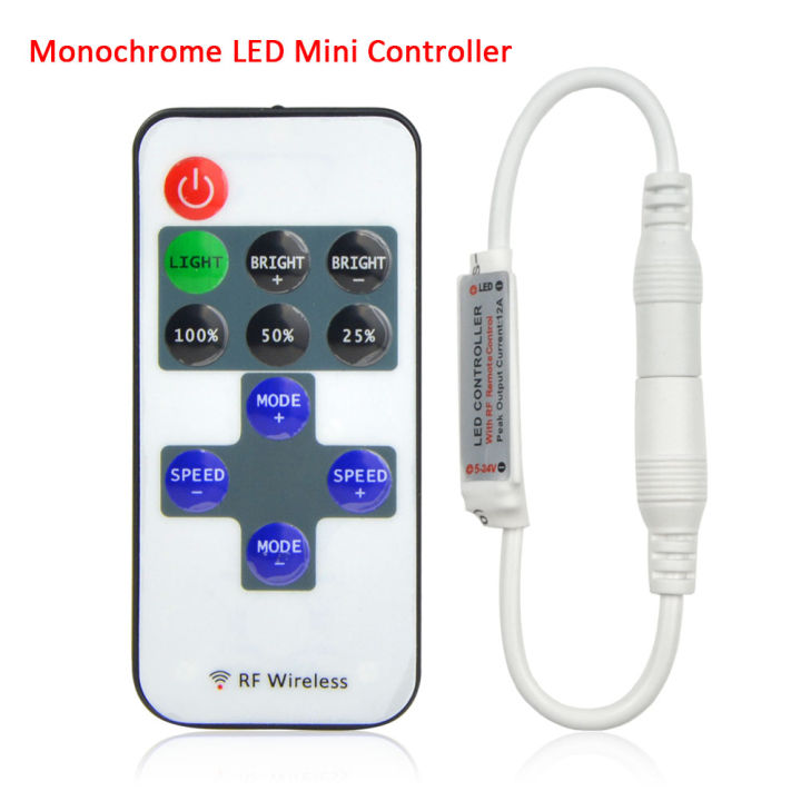 DC12V-24V Mini Wireless RF Remote Control LED Dimmer Switch Brightness ...